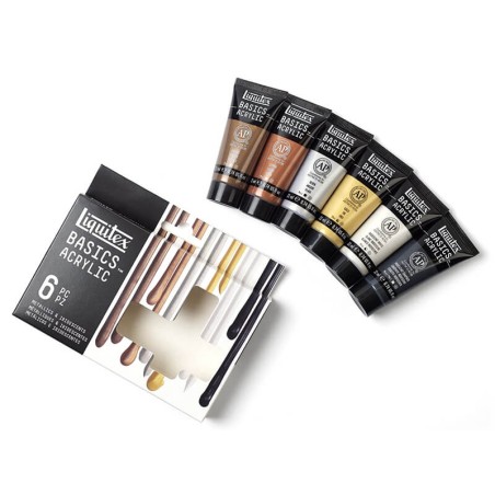 Set culori acrilice metalice 6x22ml Basics Liquitex - PictorShop