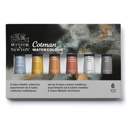 Set 6x8ml acuarela Cotman Metallic Pocket Winsor Newton - PictorShop