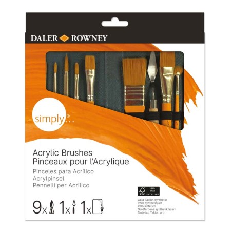 Trusa 10 pensule Acrylic Simply Daler Rowney - PictorShop