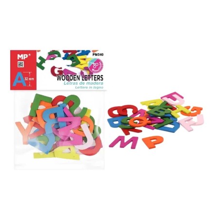 Set litere colorate lemn 3.2cm Main Paper - PictorShop