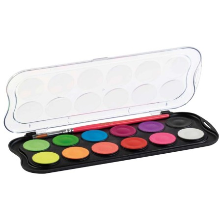 Set 12 acuarele cu pensula Fluo Giotto - PictorShop